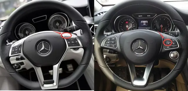 The "voice button" on the steering wheel of Mercedes-Benz controls the ...
